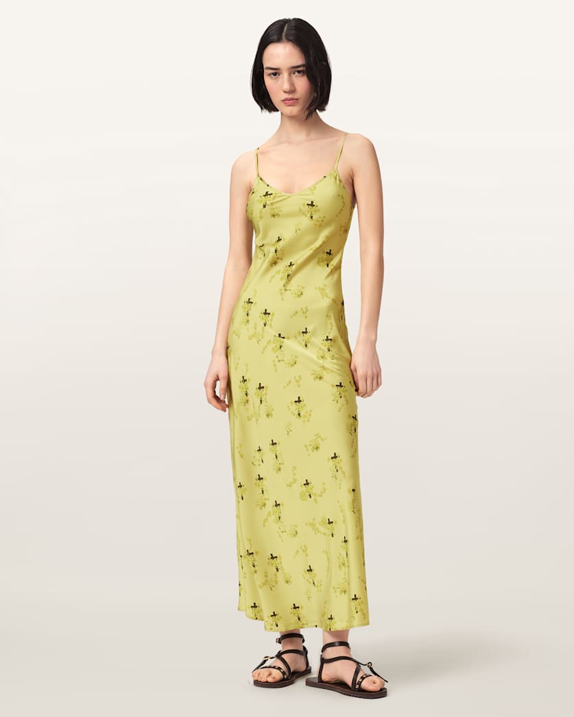 Bryony Floral Slip Dress EMPOLI YELLOW | ALLSAINTS US